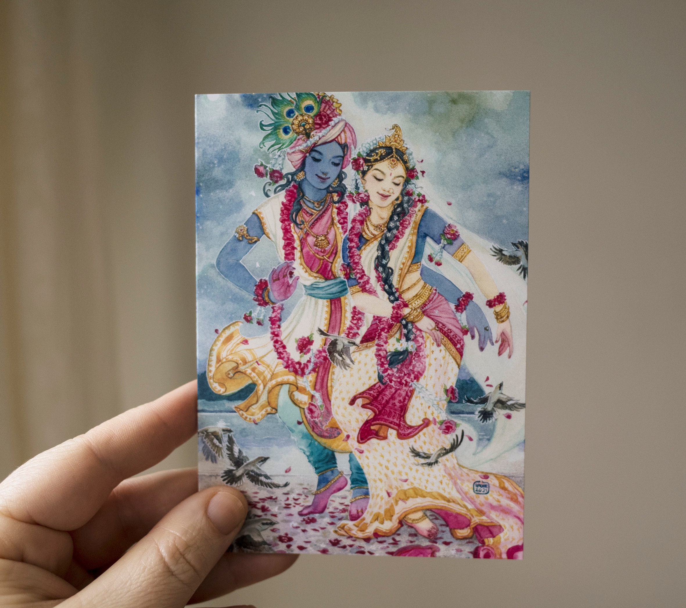 Radha Krishna Dancing Greeting Cards | A6 | Radhe Gendron | Free ...