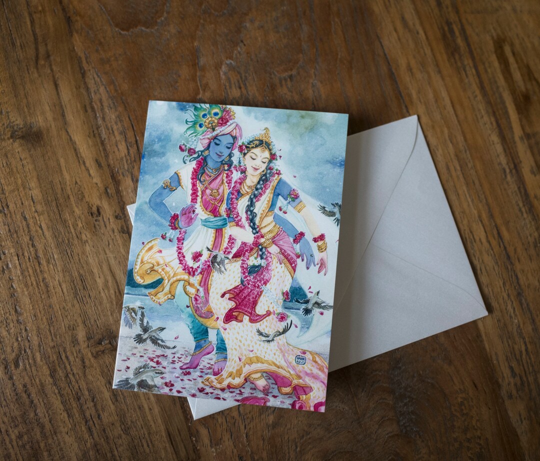 Radha Krishna Dancing Greeting Cards | A6 | Radhe Gendron | Free ...