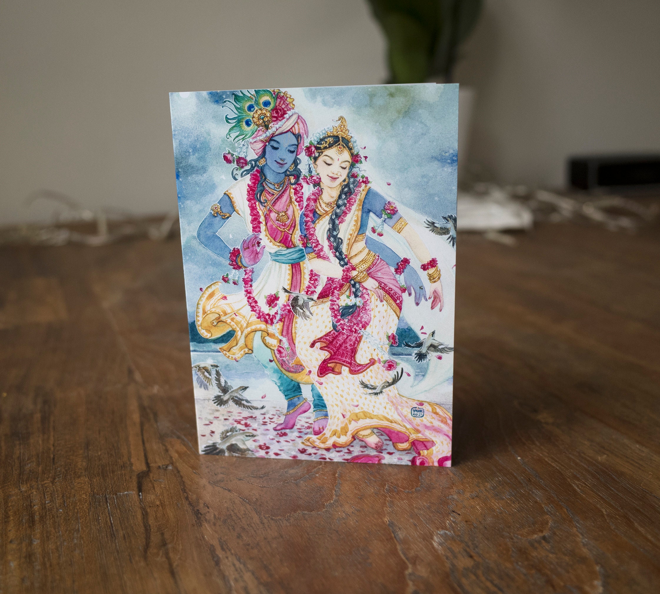 Radha Krishna Dancing Greeting Cards A6 Radhe Gendron Free Shipping - Etsy