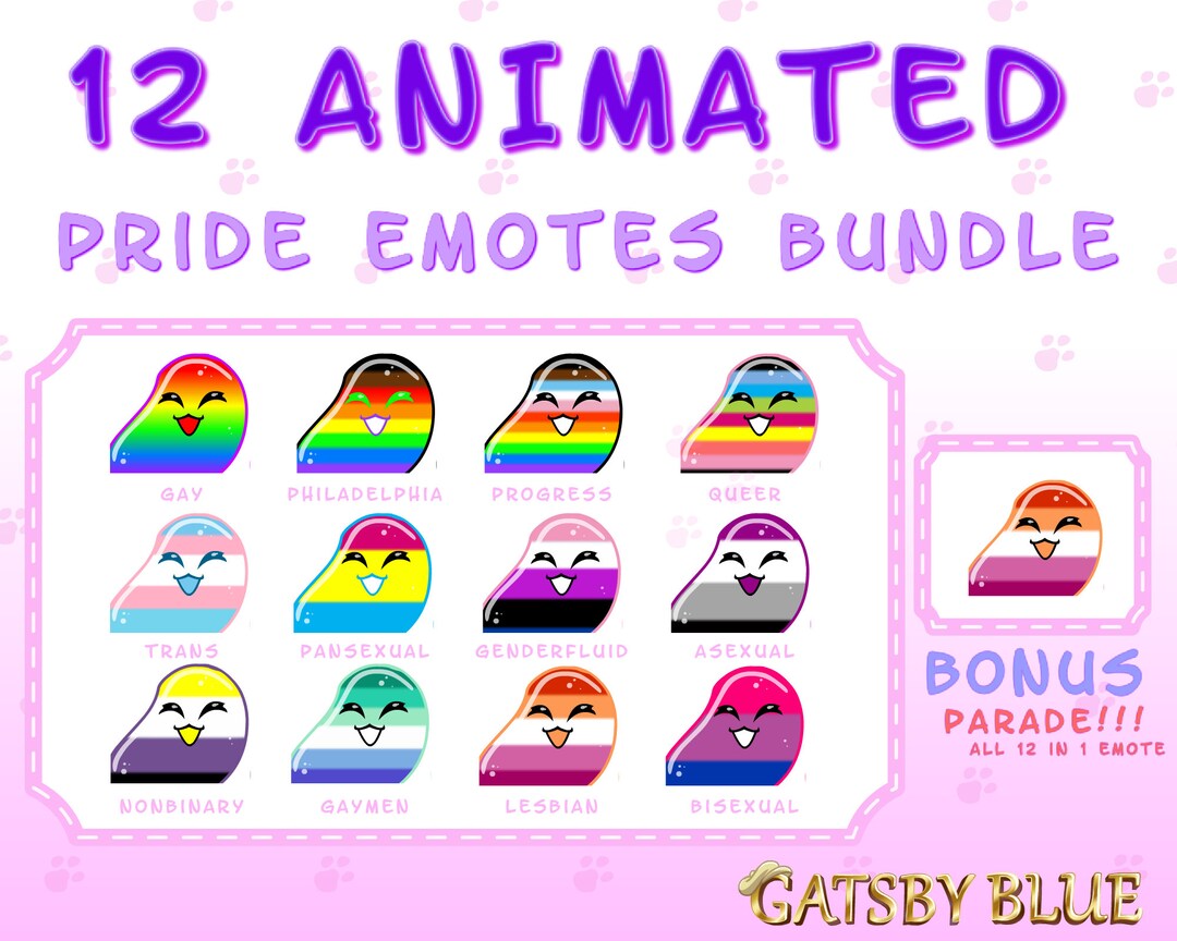 12 ANIMATED EMOTES Bundle LGBTQ Twitch Discord - Etsy