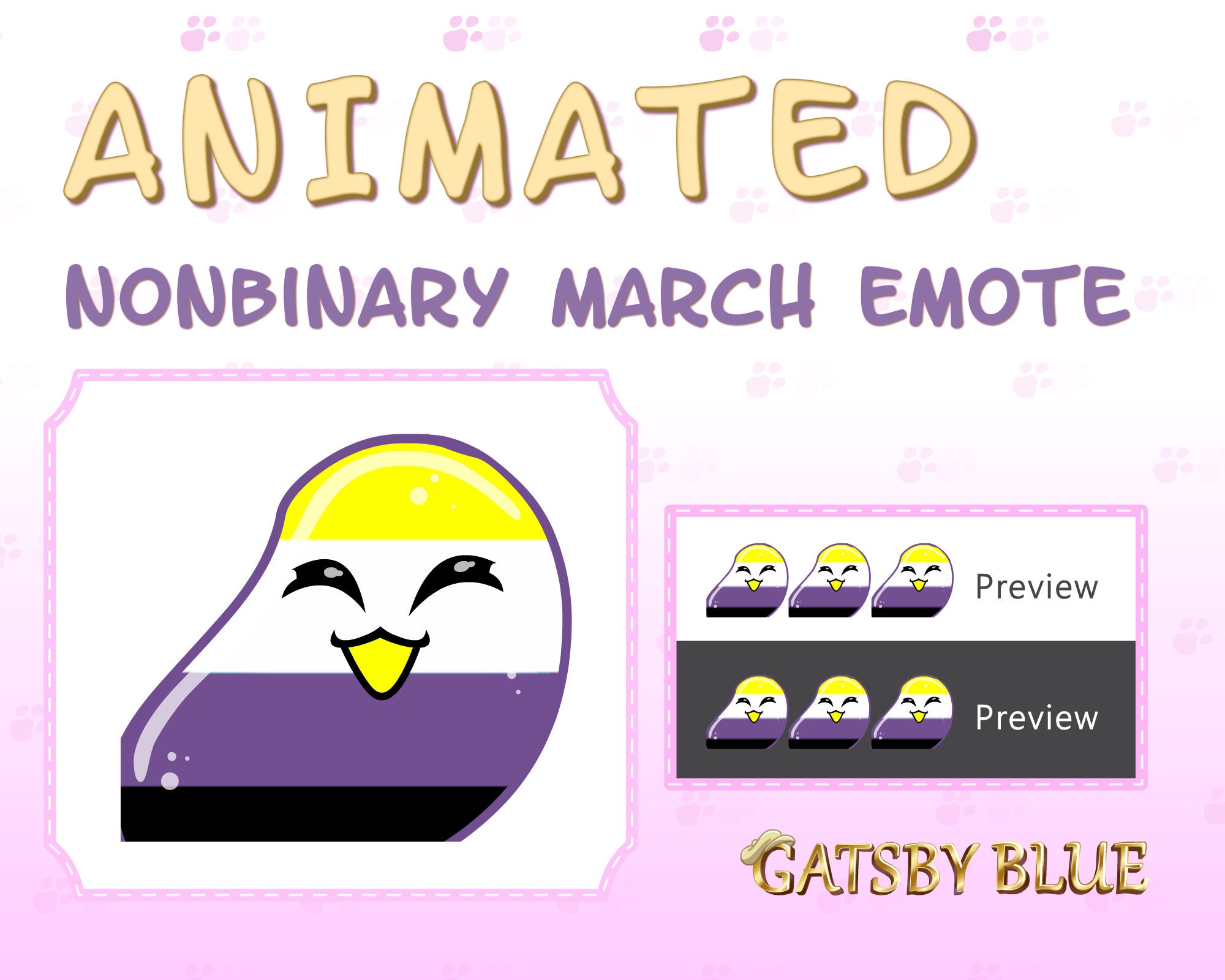 ÉMOTE ANIMÉE Non binaire LGBTQ Secousse Discorde - Etsy France