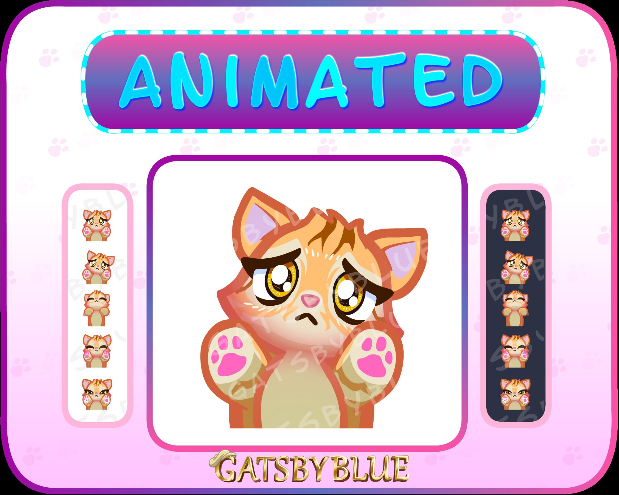 ANIMATED KITTY EMOTE / Pout / Cute Kitty Edition / Twitch / - Etsy