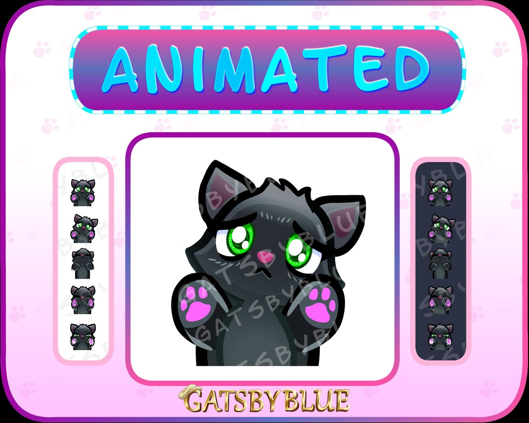 ANIMATED KITTY EMOTE / Pout / Cute Kitty Edition / Twitch / - Etsy