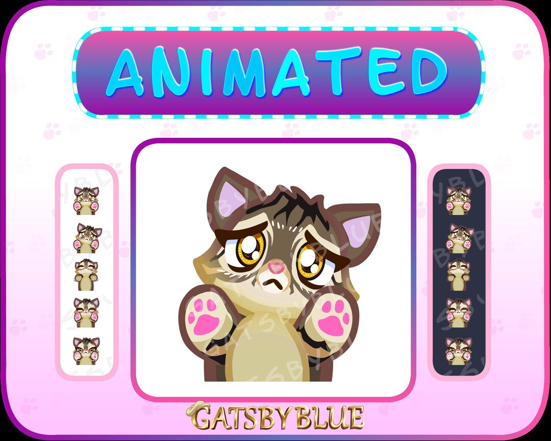 ANIMATED KITTY EMOTE / Pout / Cute Kitty Edition / Twitch / - Etsy