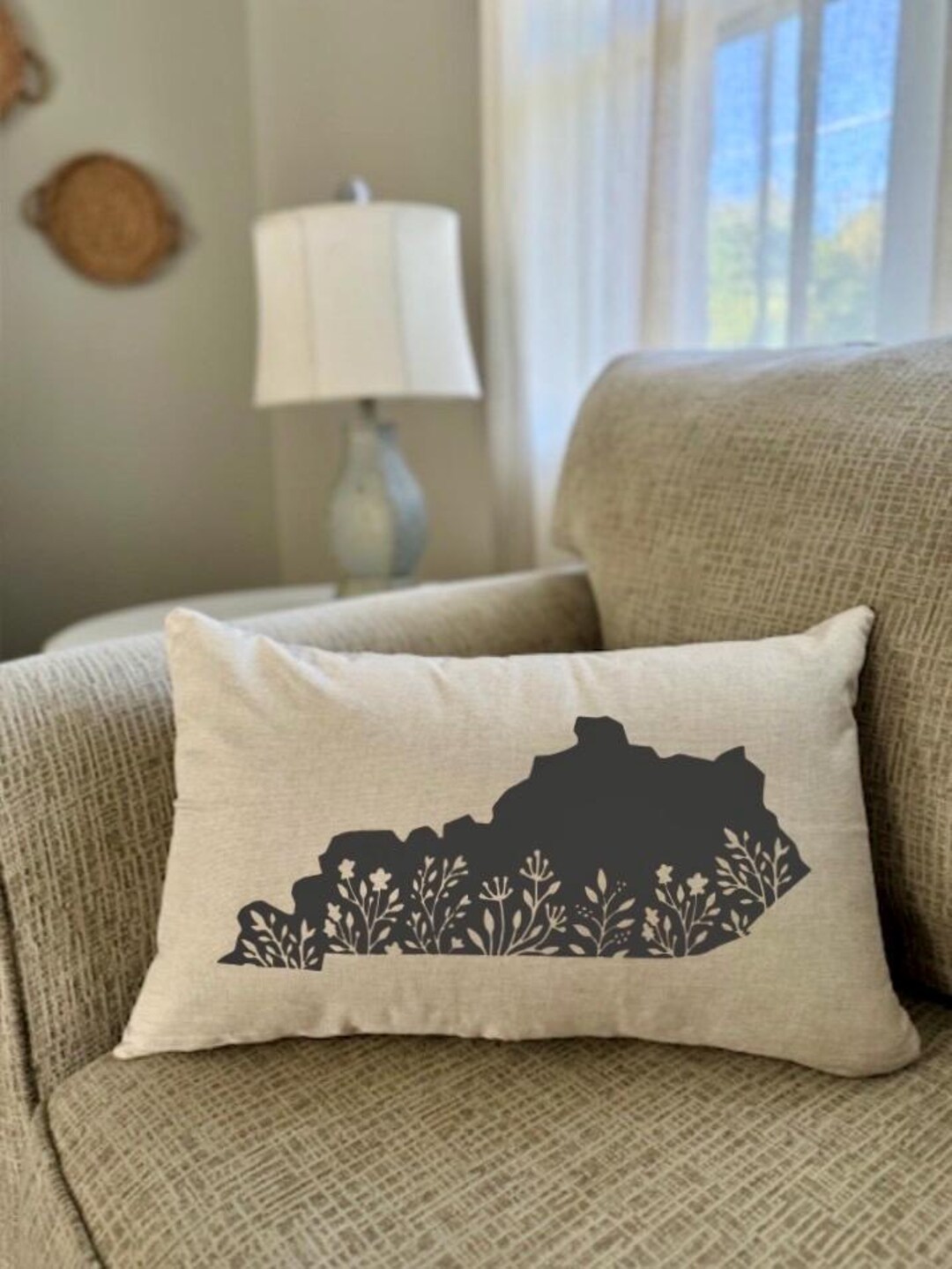 Floral State Pillow, State Pride Pillow, Kentucky Pillow, Housewarming ...