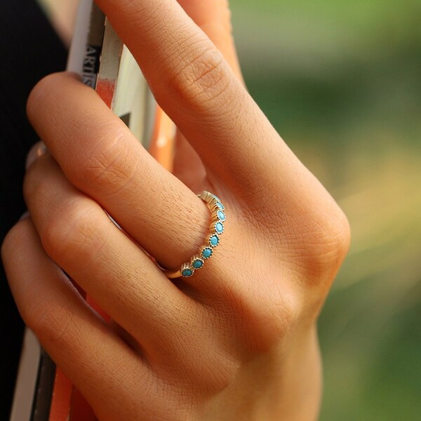 Stackable Turquoise Rings for Women - Etsy
