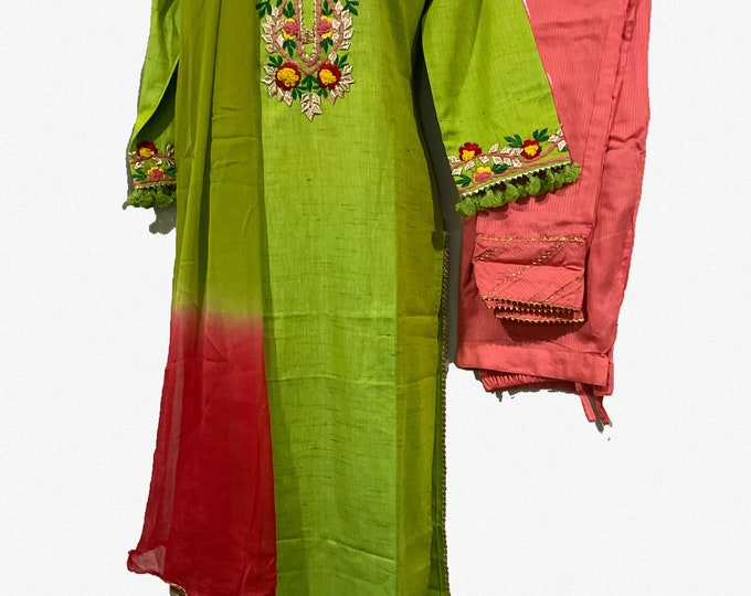 Embroidered Blue Girls Plazo Set flare Pants and Top Set. - Etsy