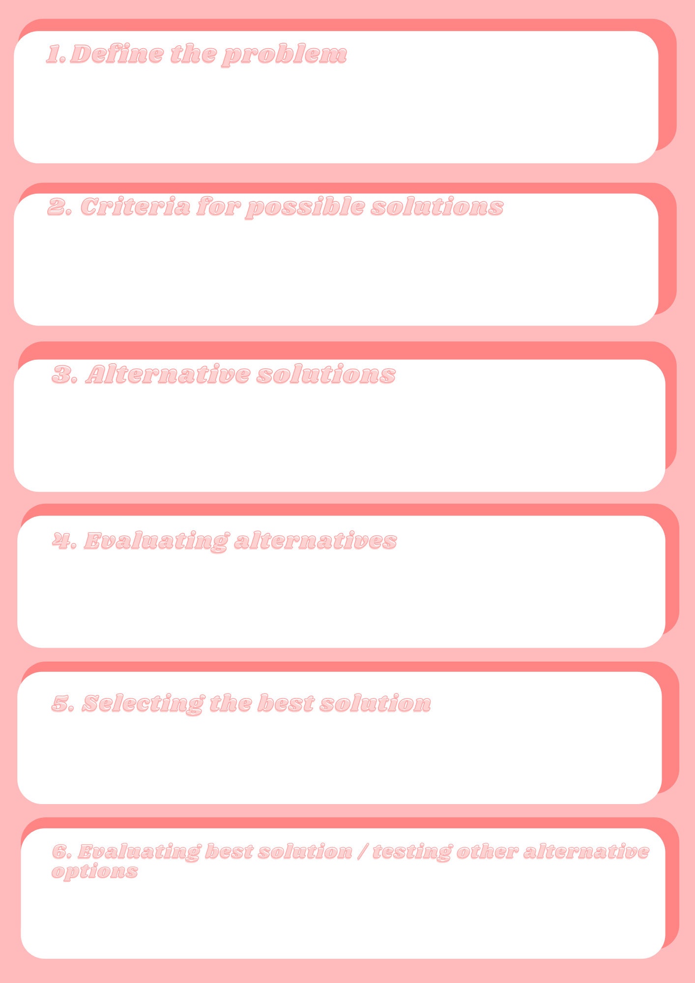 Decision Making Template - Decision Making Journalling - Decision ...