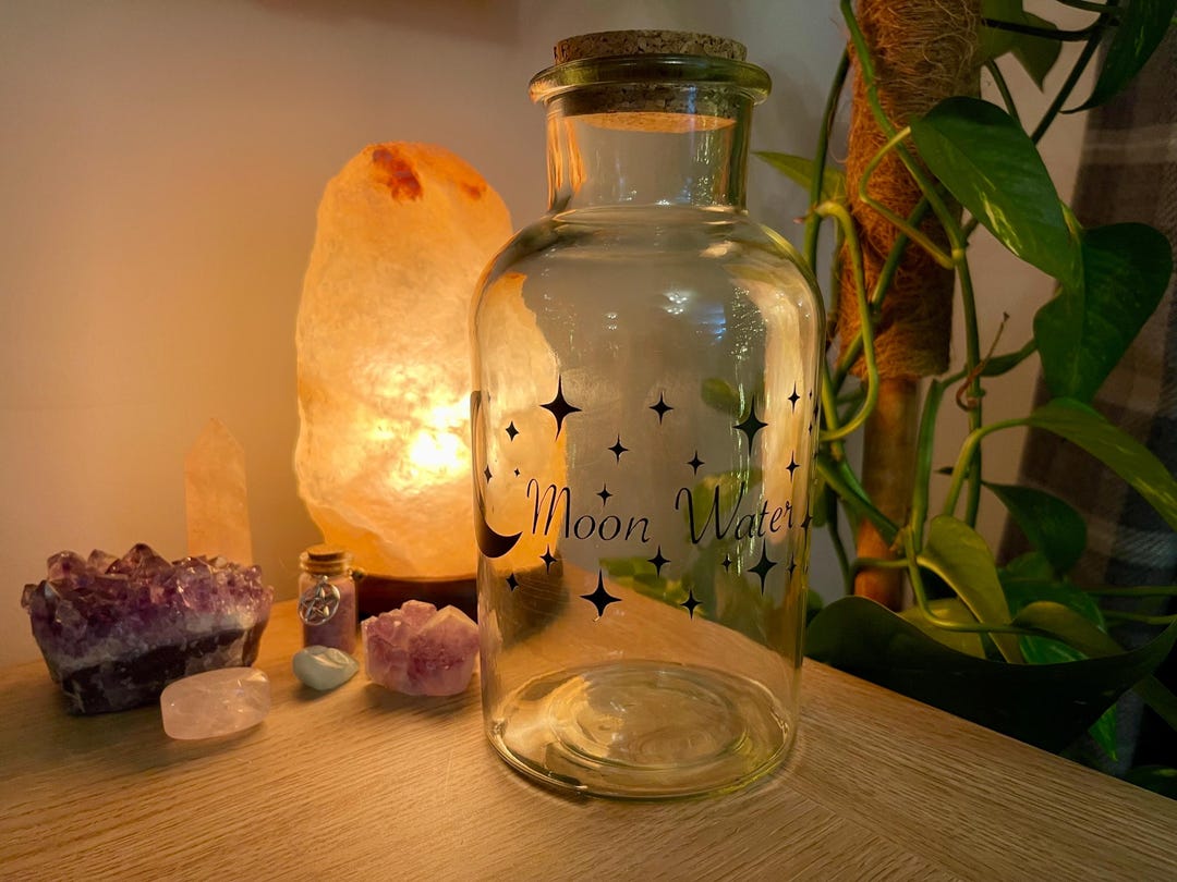 Moon Water Jar Manifest Moon Phases Full Moon Personalised Hand Made ...