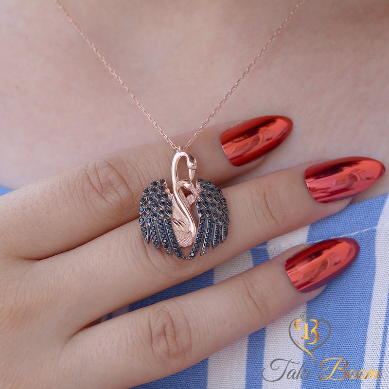 Swan Necklace - Etsy