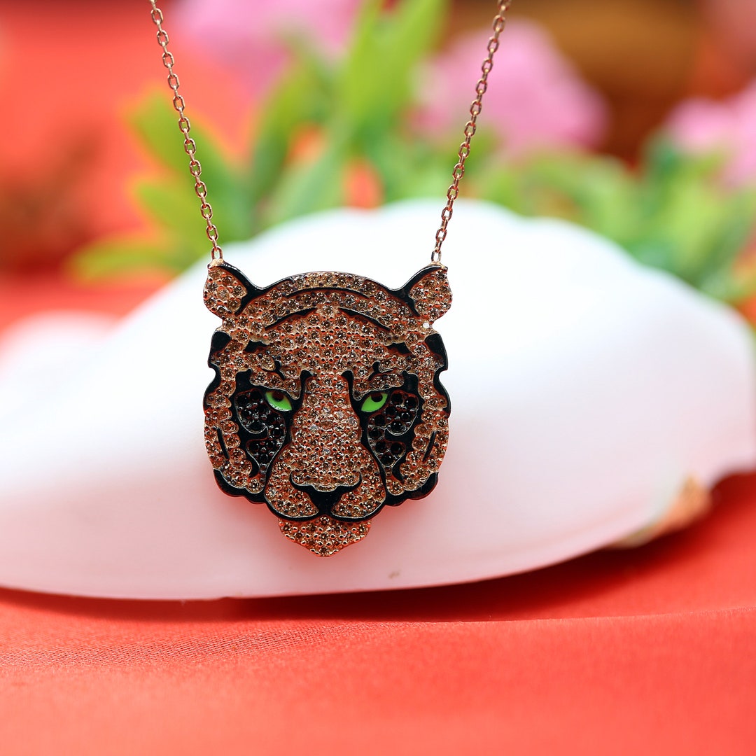 Tiger Necklace, Bengal Tiger, Tiger Talisman, Tiger Charm, Sterling ...