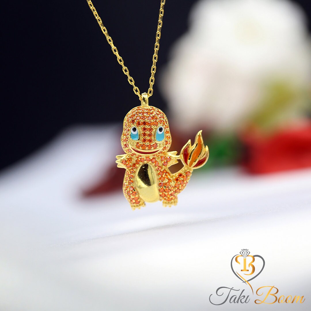 Charmander Pokemon Silver Necklace Christmas Gift14k Gold - Etsy