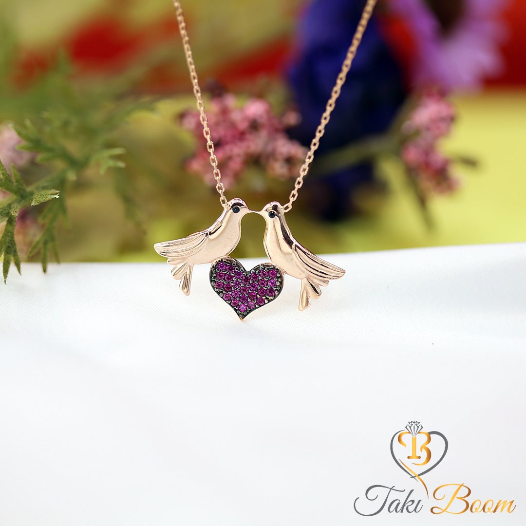 Pigeon Necklace, Love Pigeon, Bird Necklace14k Gold Plated - Etsy