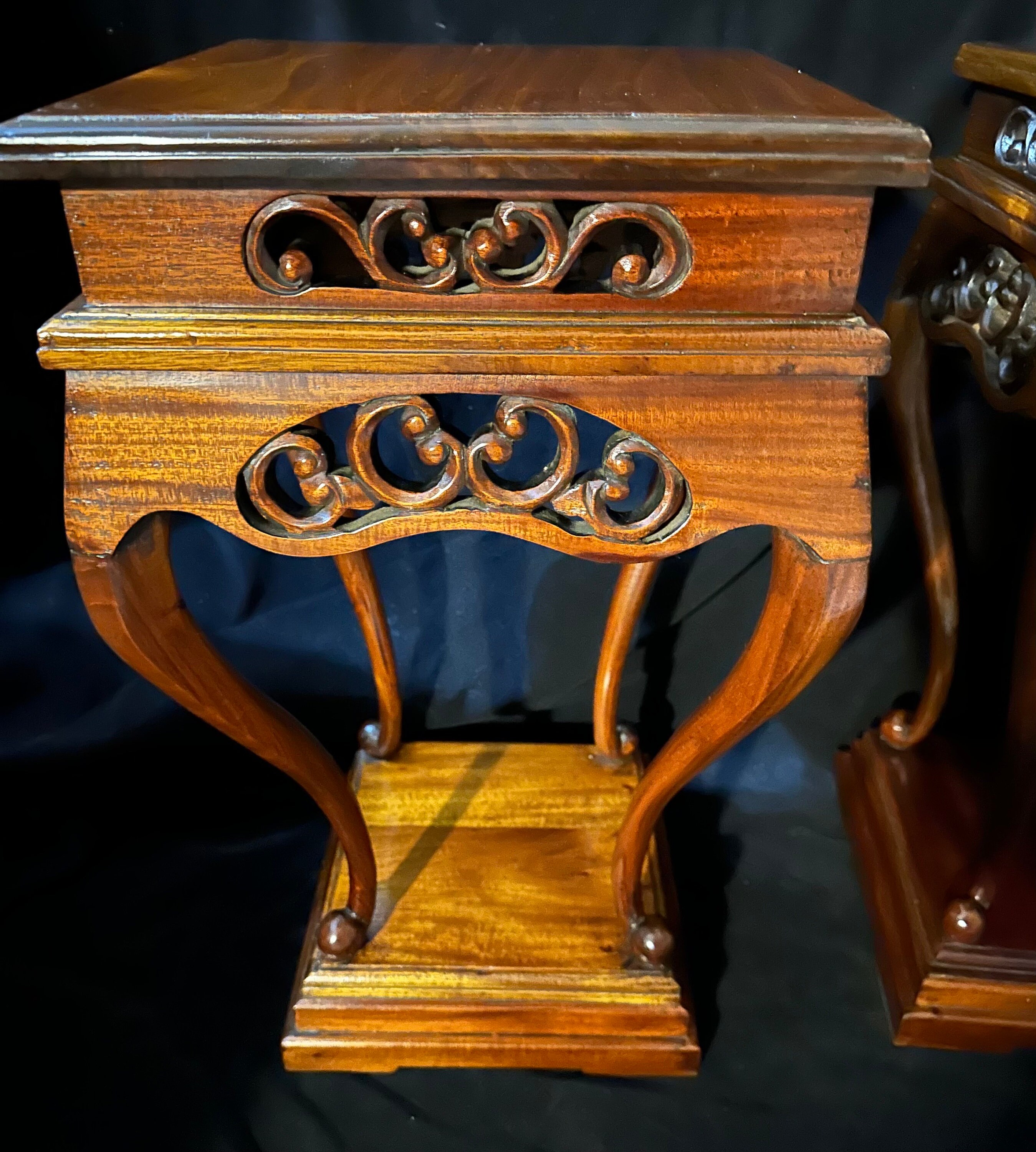 Antique Hand Carved Side Tables - Etsy