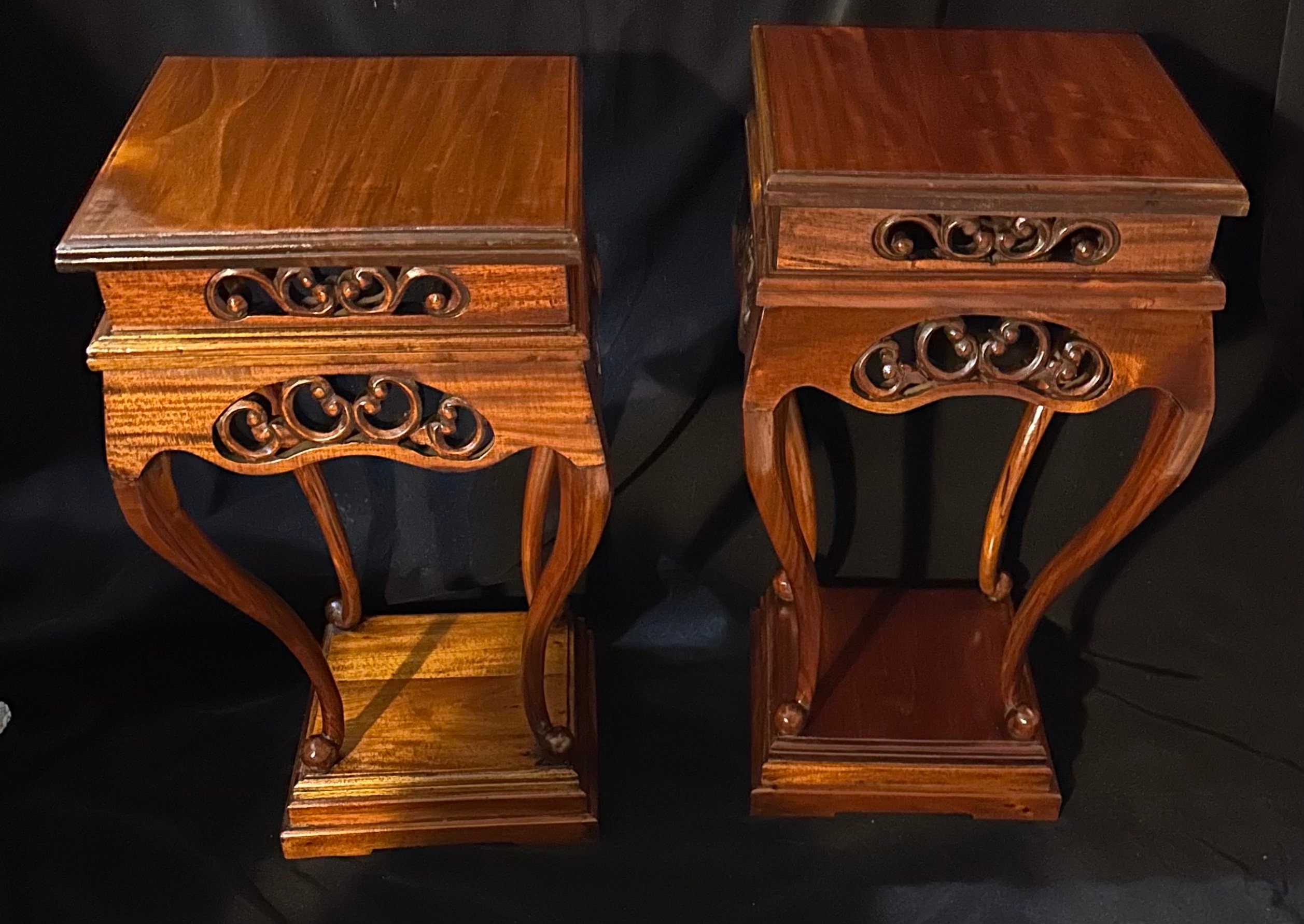 Antique Hand Carved Side Tables - Etsy