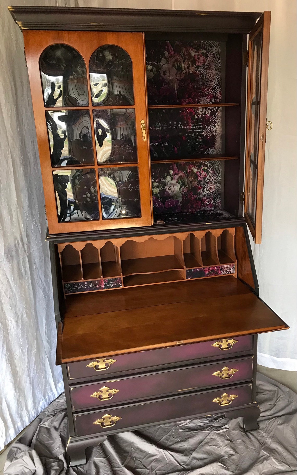 Antique Secretary Desk With Hutch - Etsy