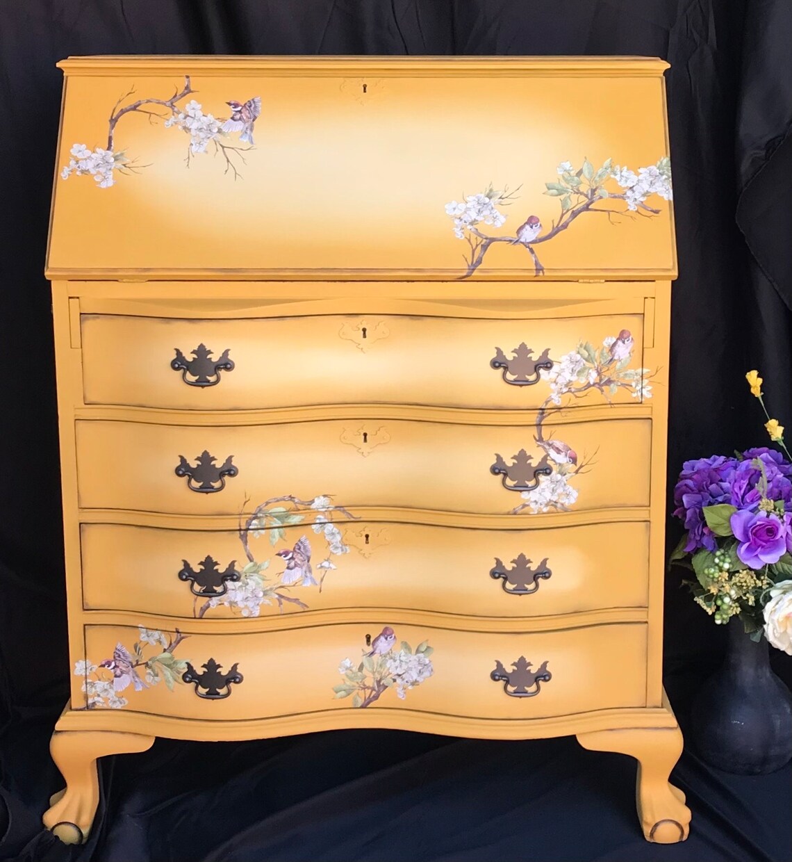 SOLD OUT Hand Painted Secretary Desk - Etsy