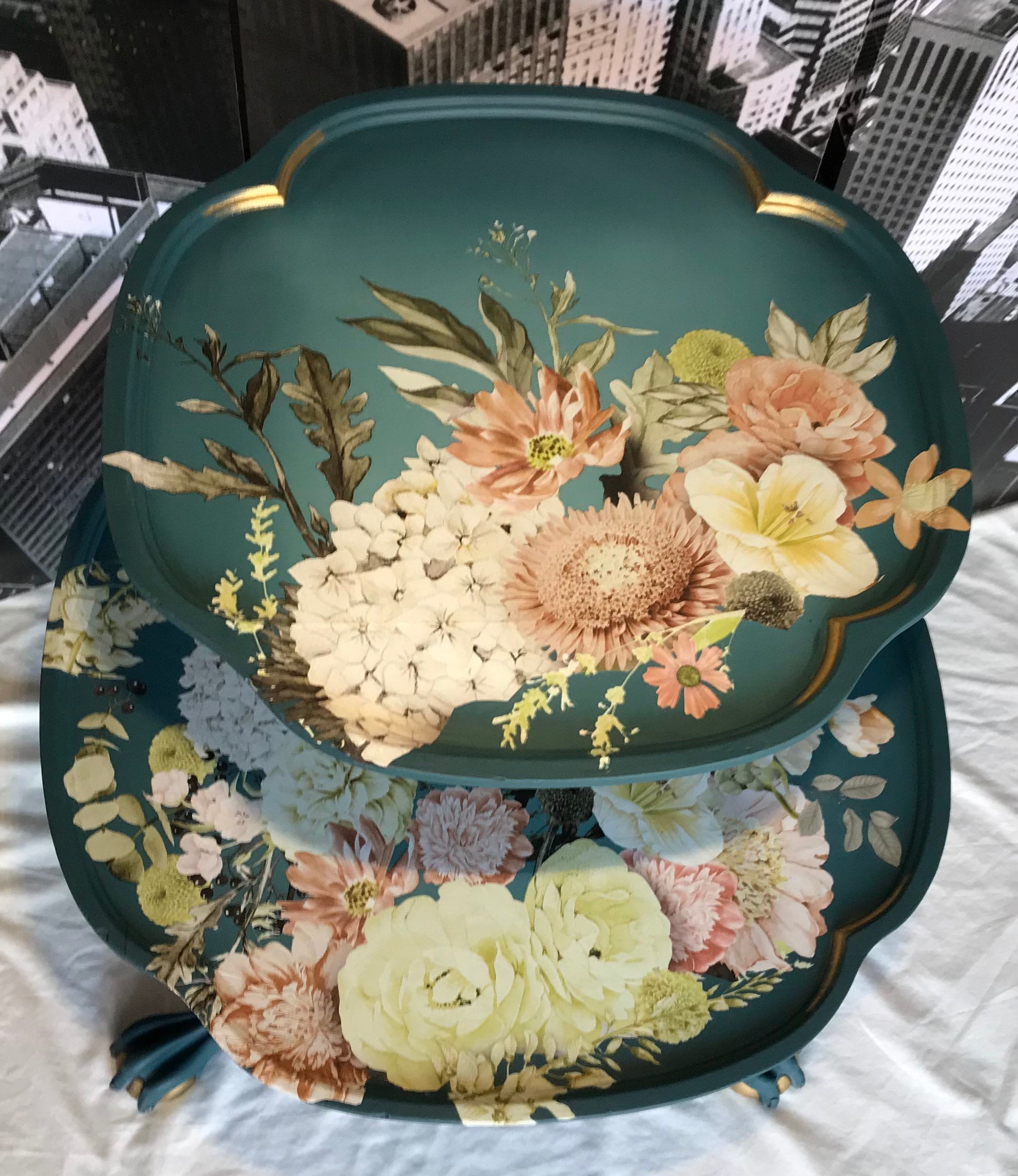 Two Tier Round Table With Claw Feet - Etsy