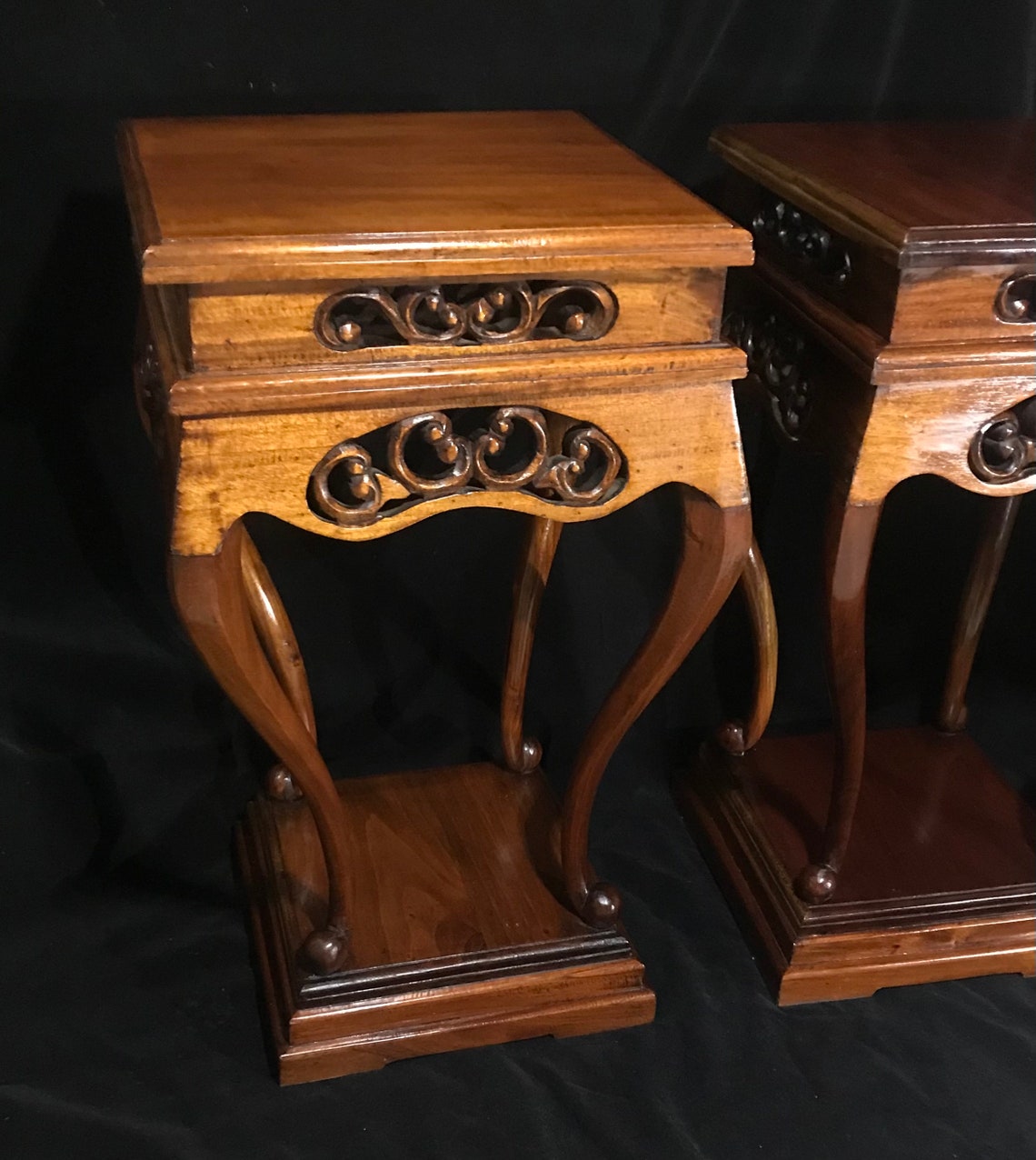 Antique Hand Carved Side Tables - Etsy