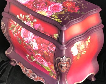 SOLD Example Of: Antique Block Front Chest of Drawers Hand Painted With ...