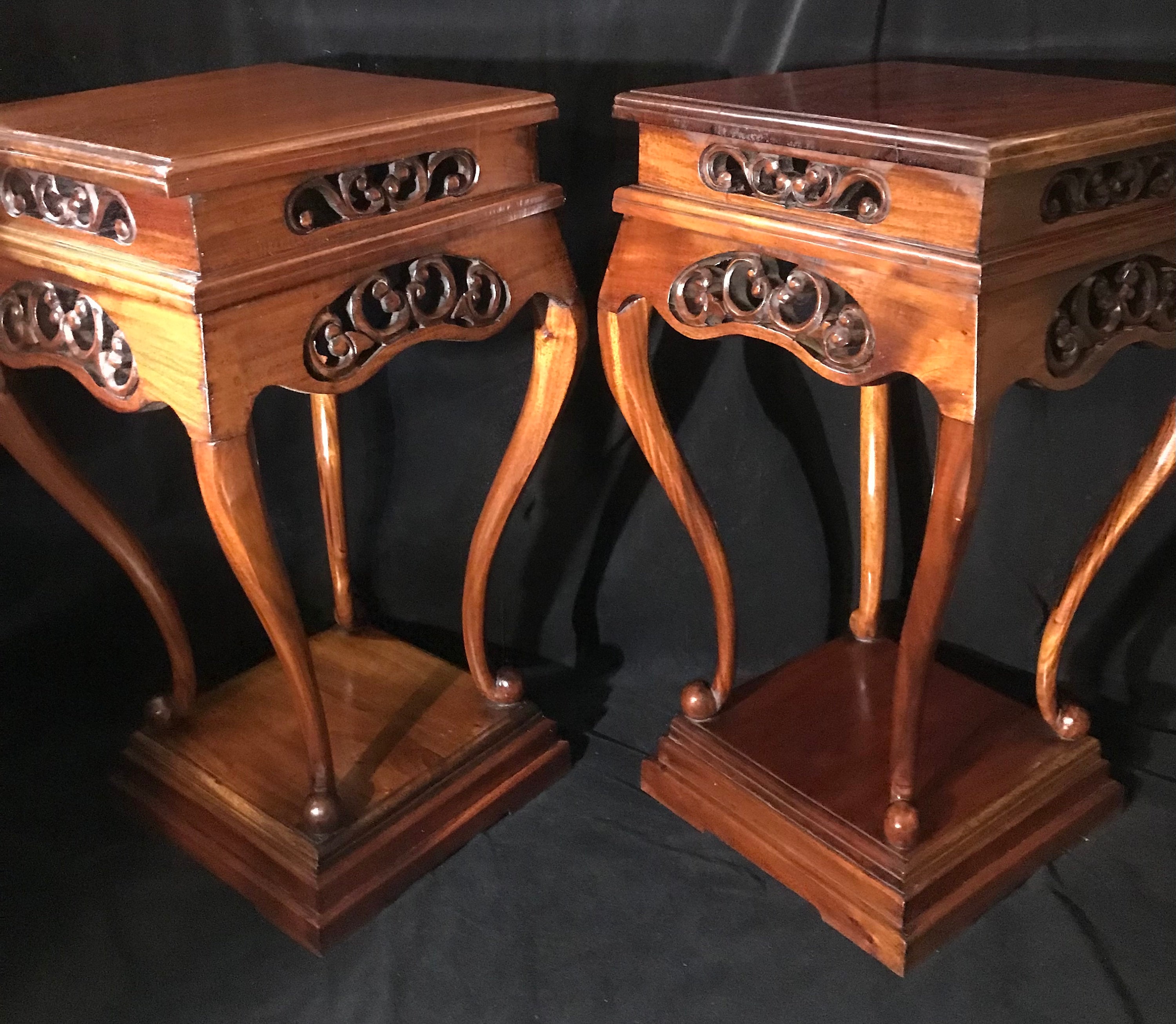 Antique Hand Carved Side Tables - Etsy