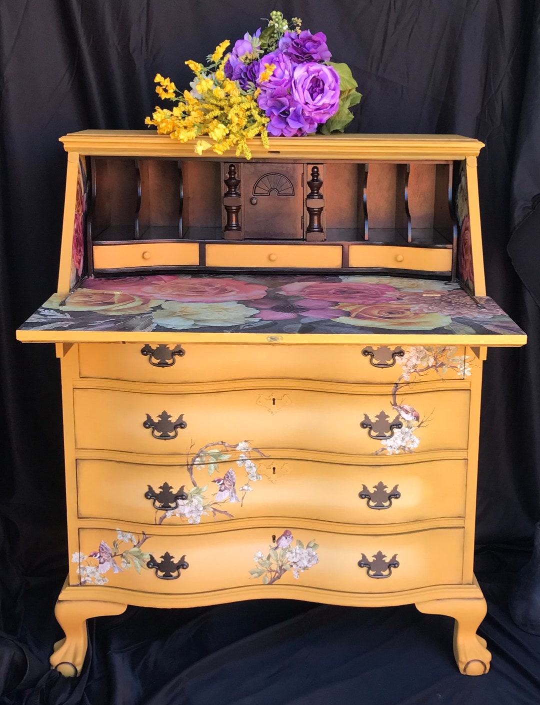 Yellow Secretary Desk - Etsy