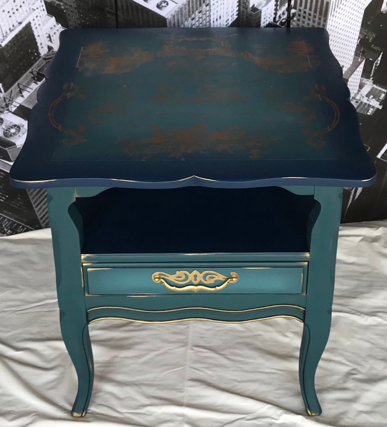 Hand Painted End Table or Nightstand - Etsy