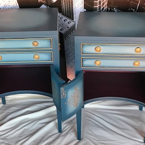 SOLD* Vintage Hand Painted Nightstands - Etsy