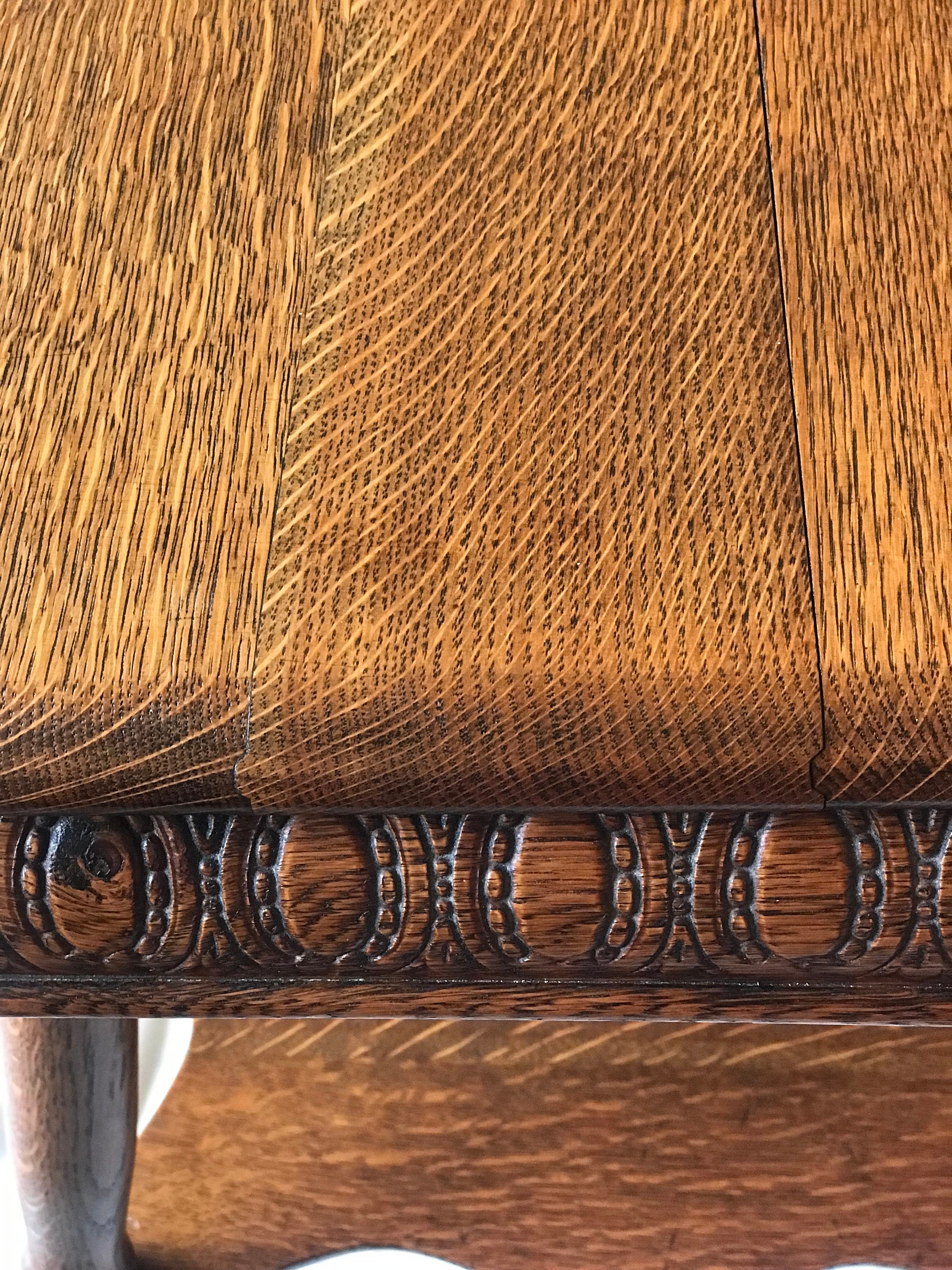 Antique Piano Chair & Tiger Oak Parlor Table - Etsy