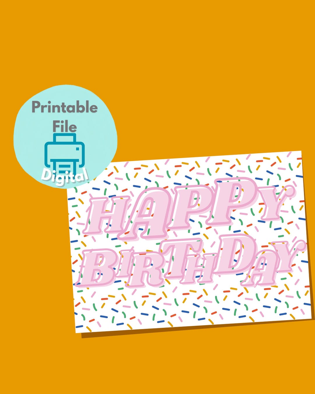 Confetti Birthday Card: Printable Greeting Card Bundle (PDF Download A6 ...