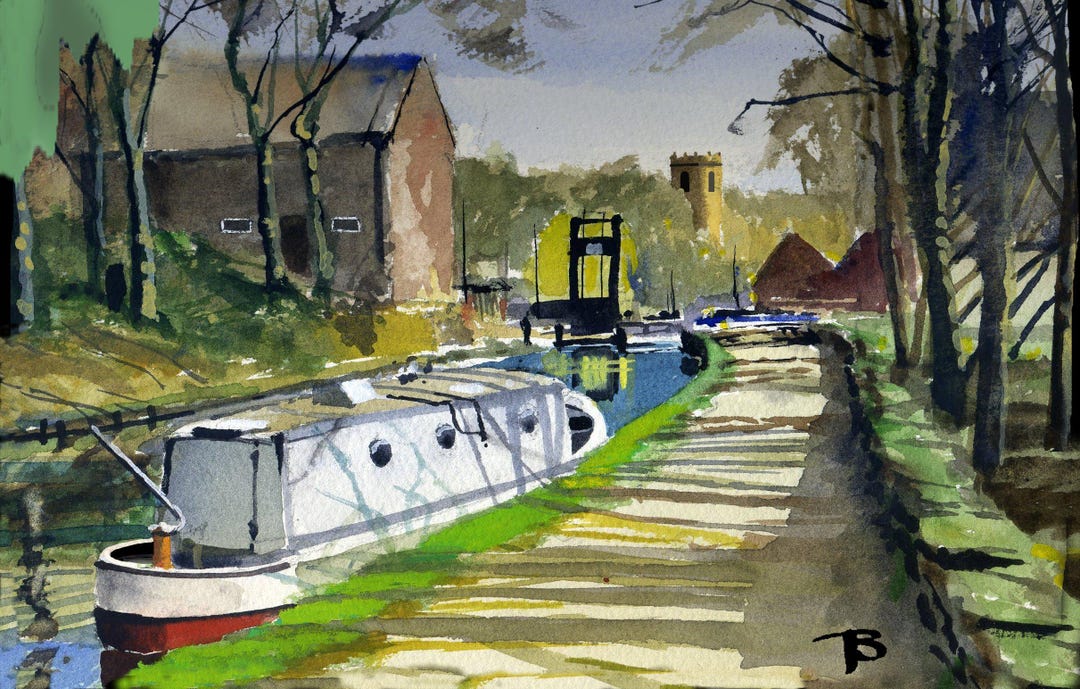 Canal at Slawit (slaithwaite). Print - Etsy UK