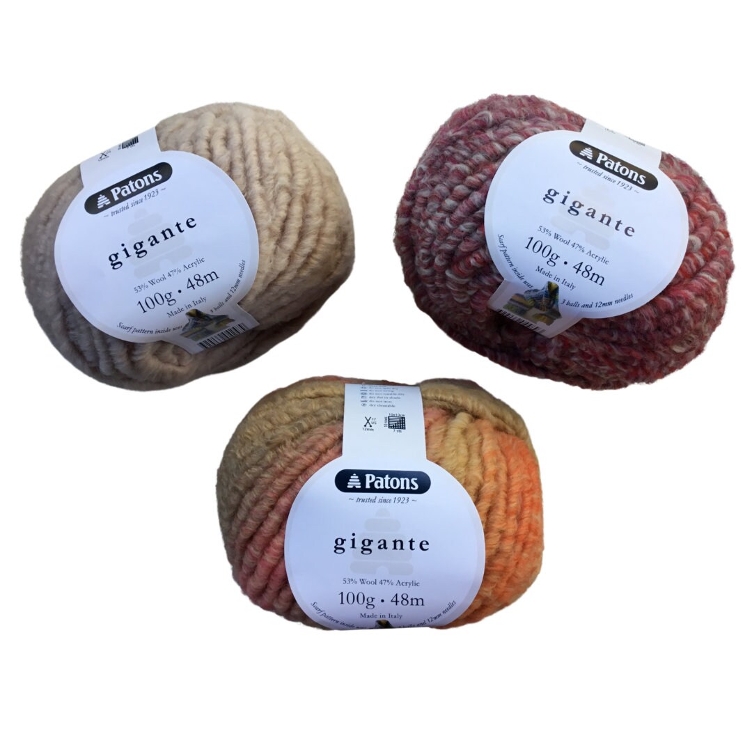 Patons Gigante Wool 100gm. Yarn. Knitting Wool - Etsy