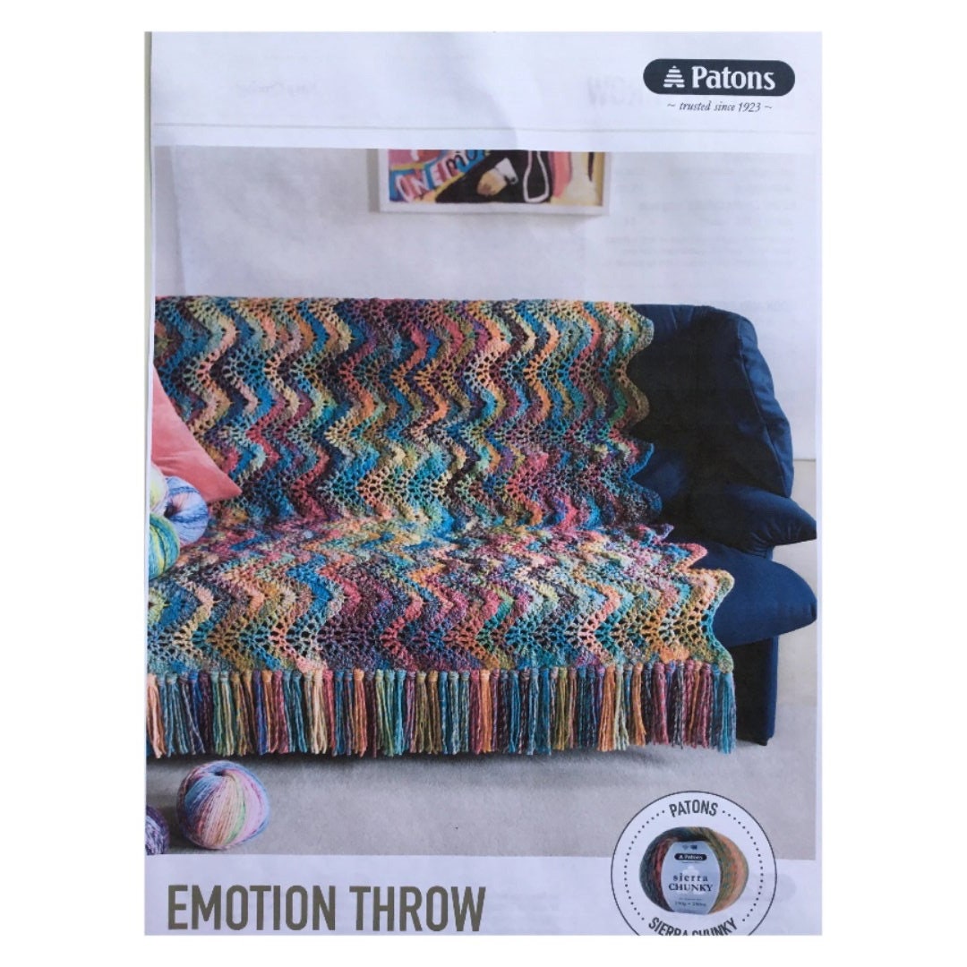 Patons Sierra Chunky Emotion Throw Kit - Etsy