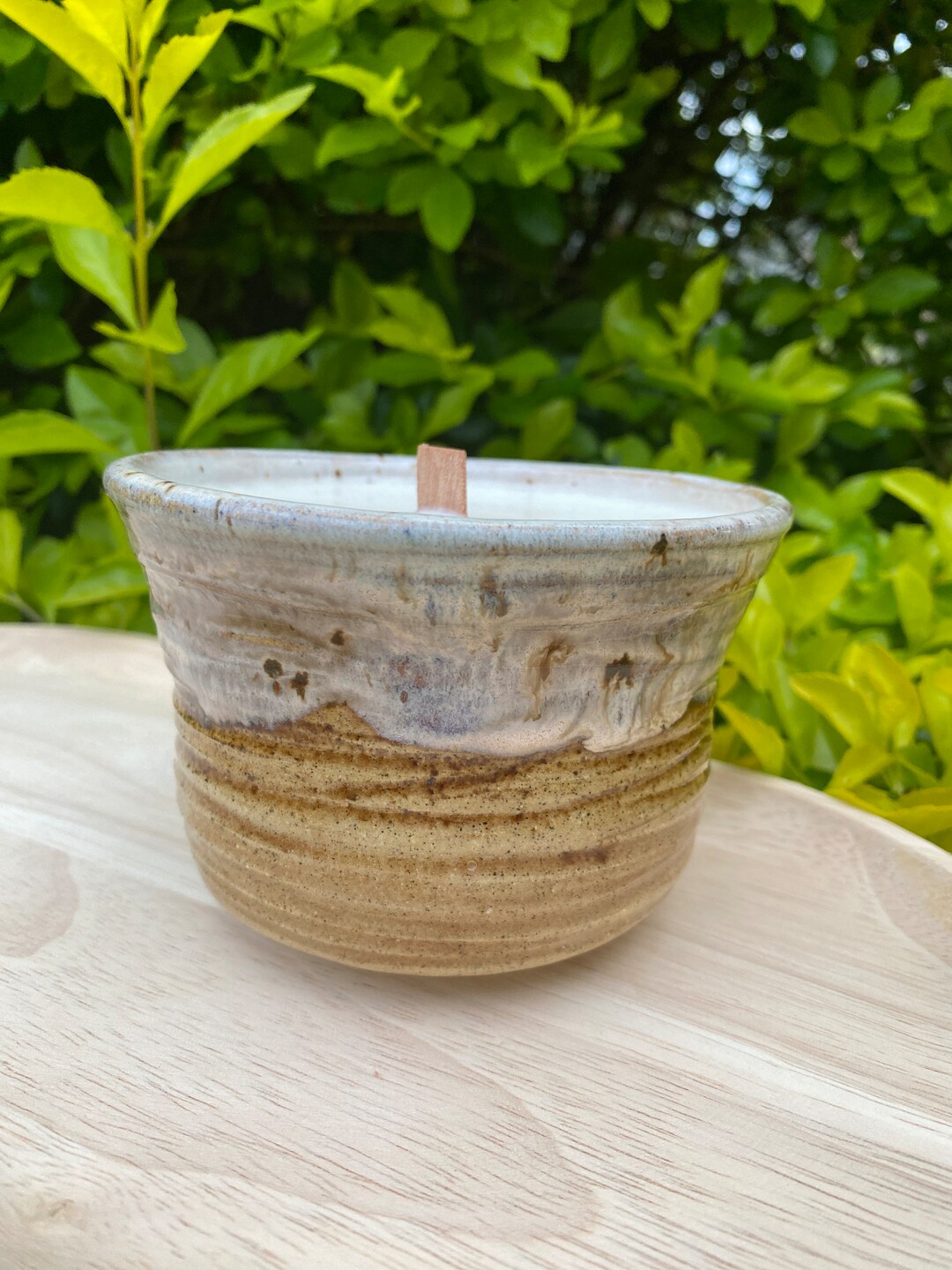 Ceramic Wood Wick Candle Unfragranced Soy Wax Rustic Oxide - Etsy