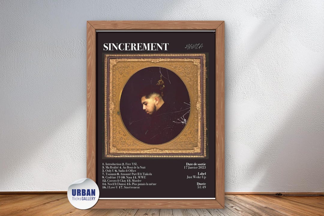 Album Poster Sincerely HAMZA - Etsy