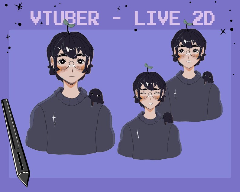 Inkboy Vtuber || Streaming Asset || Premade Vtuber - Etsy