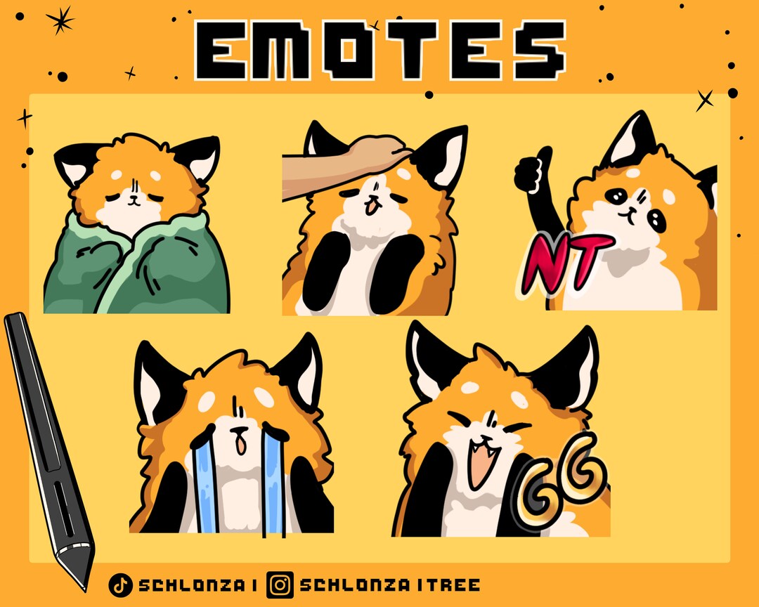 Cute Fox Emotes Twitch Emotes Etsy