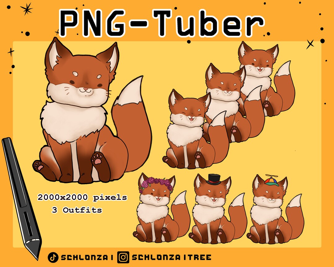 Cute Fox Png-tuber || Stream Asset - Etsy