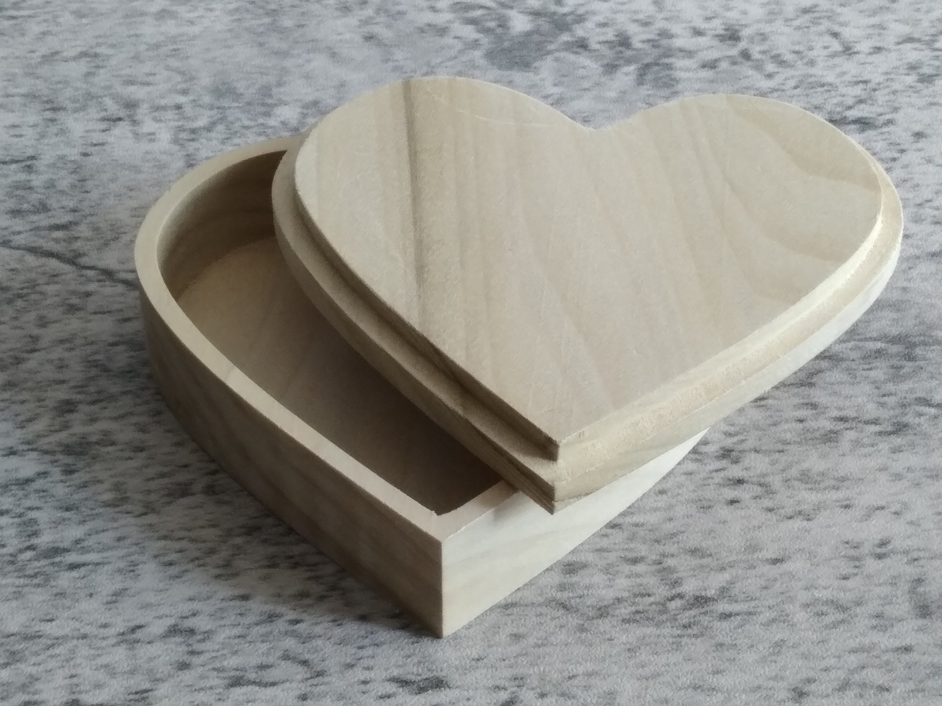 Unfinished Heart Shaped Poplar Box With Lid - Etsy