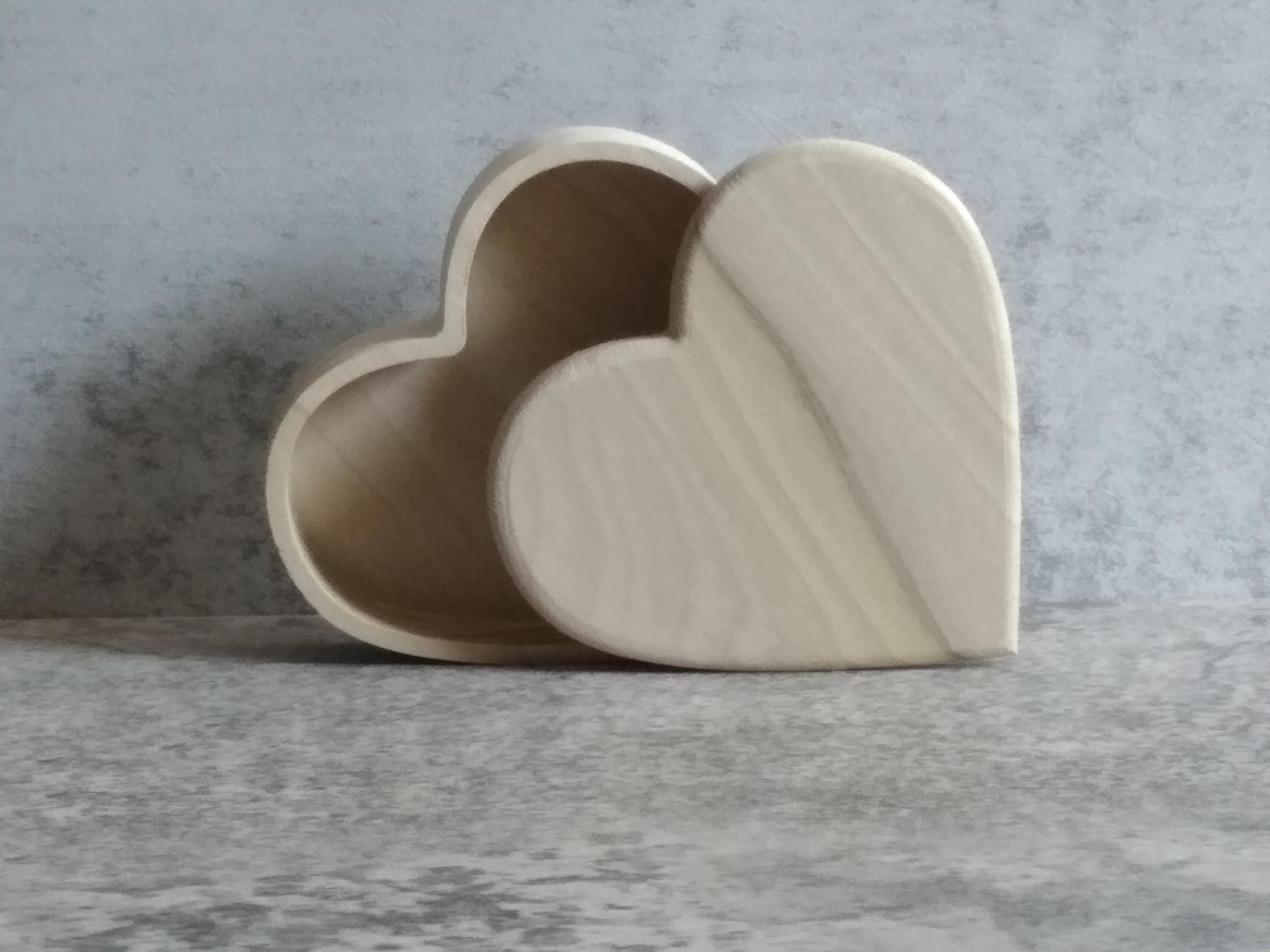Unfinished Heart Shaped Poplar Box With Lid - Etsy