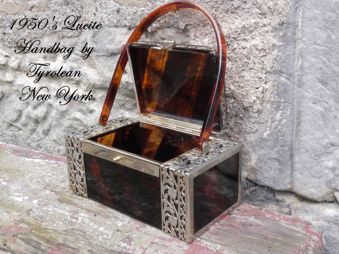 A Beautiful 1950's Lucite Handbag by the Iconic Maker Tyrolean of N.Y ...