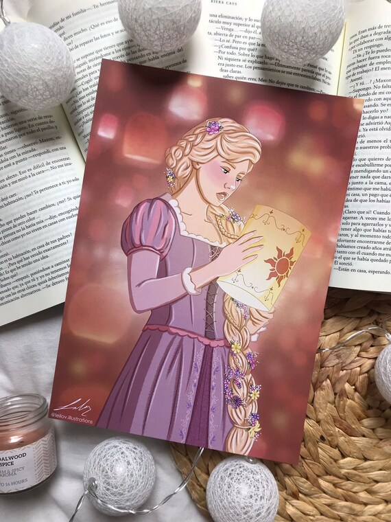 Rapunzel tangled Disney Print and Bookmark | Etsy
