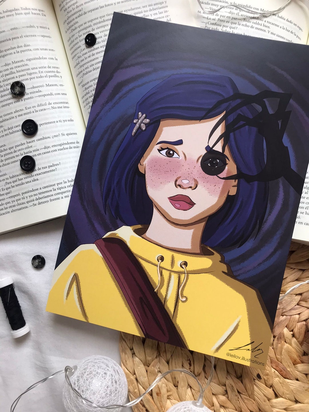 Coraline neil Gaiman Print and Bookmark - Etsy