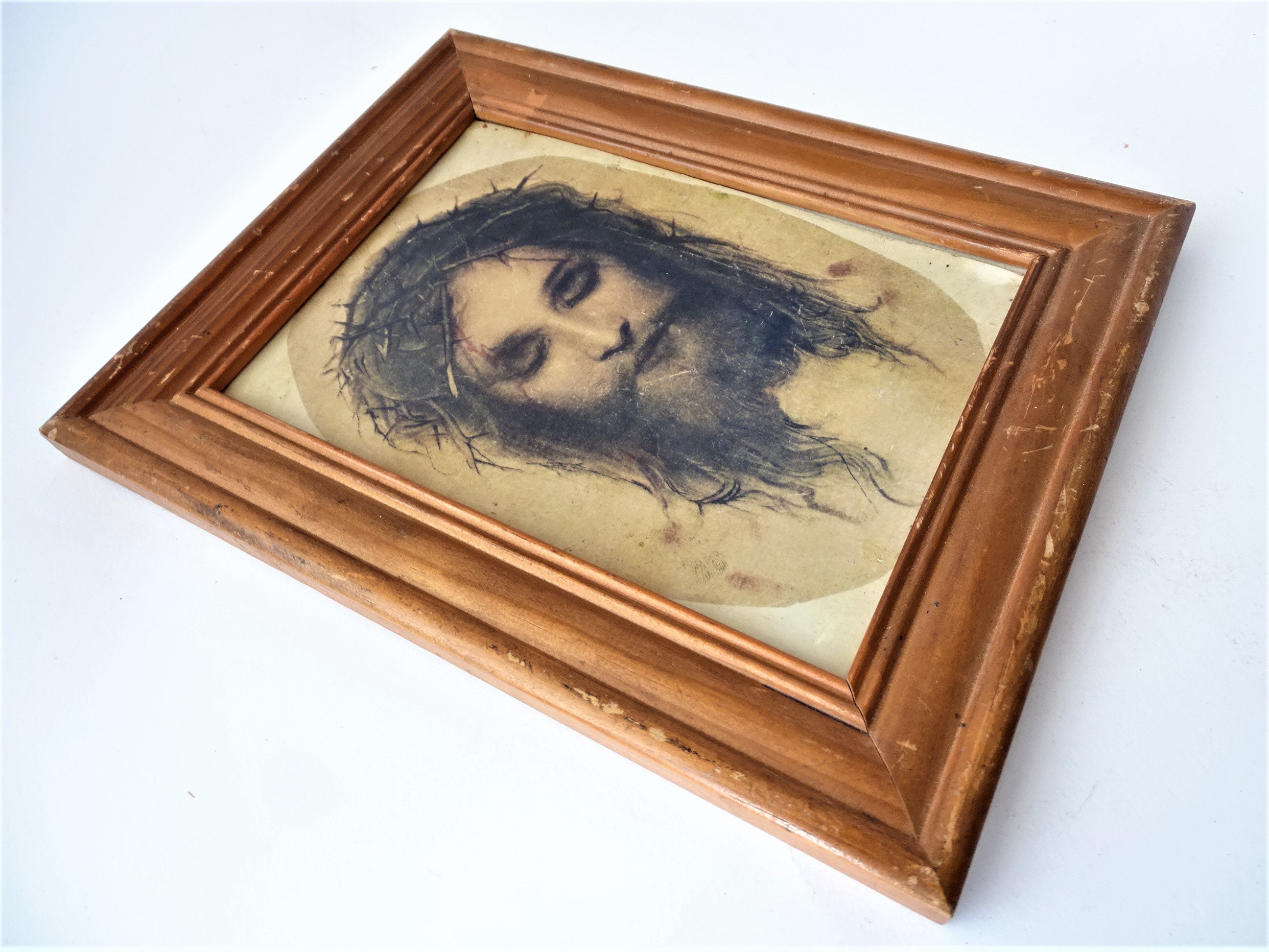 Old Orthodox Paper Icon Face of Jesus Christ in a Frame - Etsy