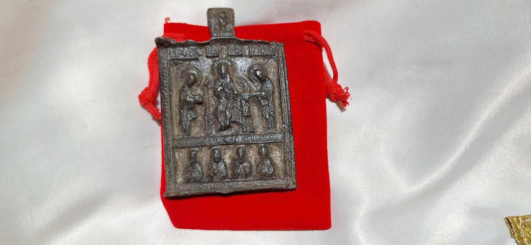 Antique 18-19th Century Orthodox Bronze Icon of Jesus Christ on Throne ...