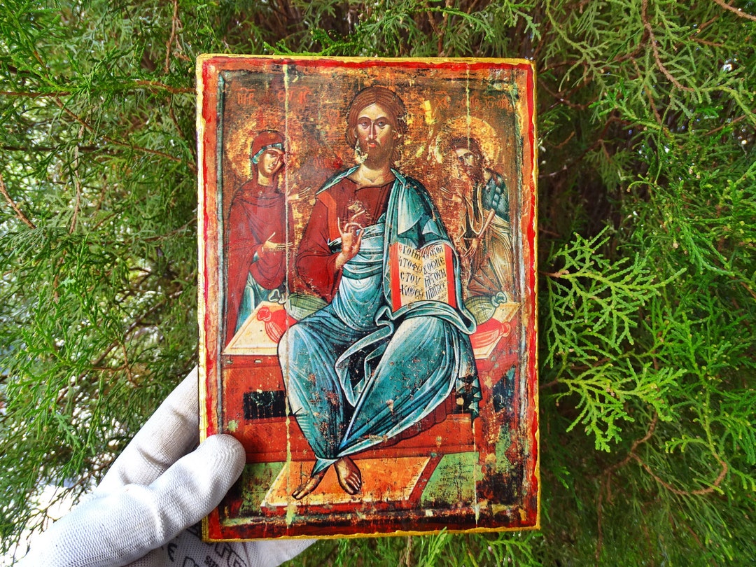 Handmade Orthodox Icon(paper) of Jesus Christ on a Throne 2HC - Etsy
