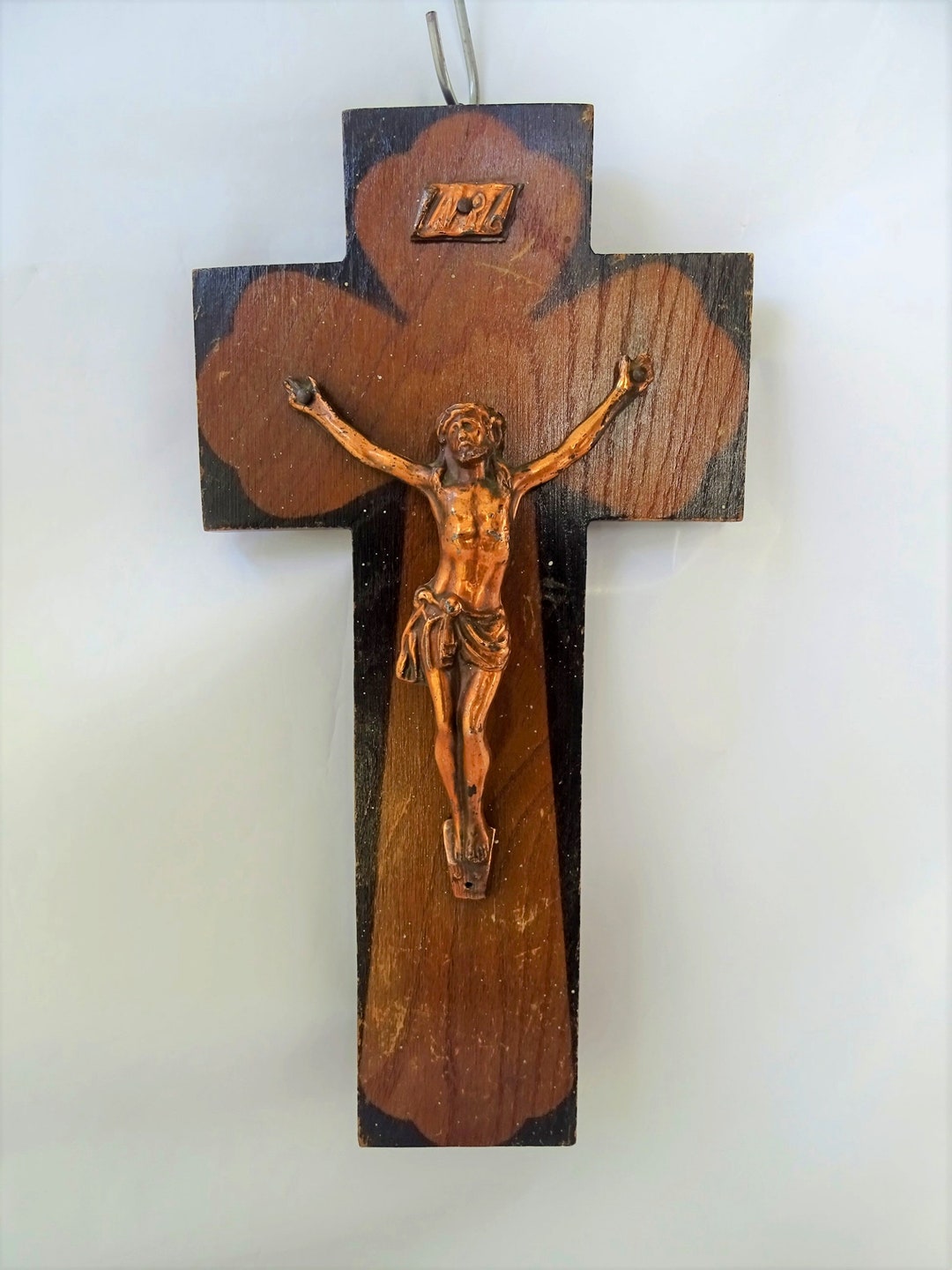 Vintage Old Wooden Orthodox Cross, Crucifix With Brass Body Jesus ...