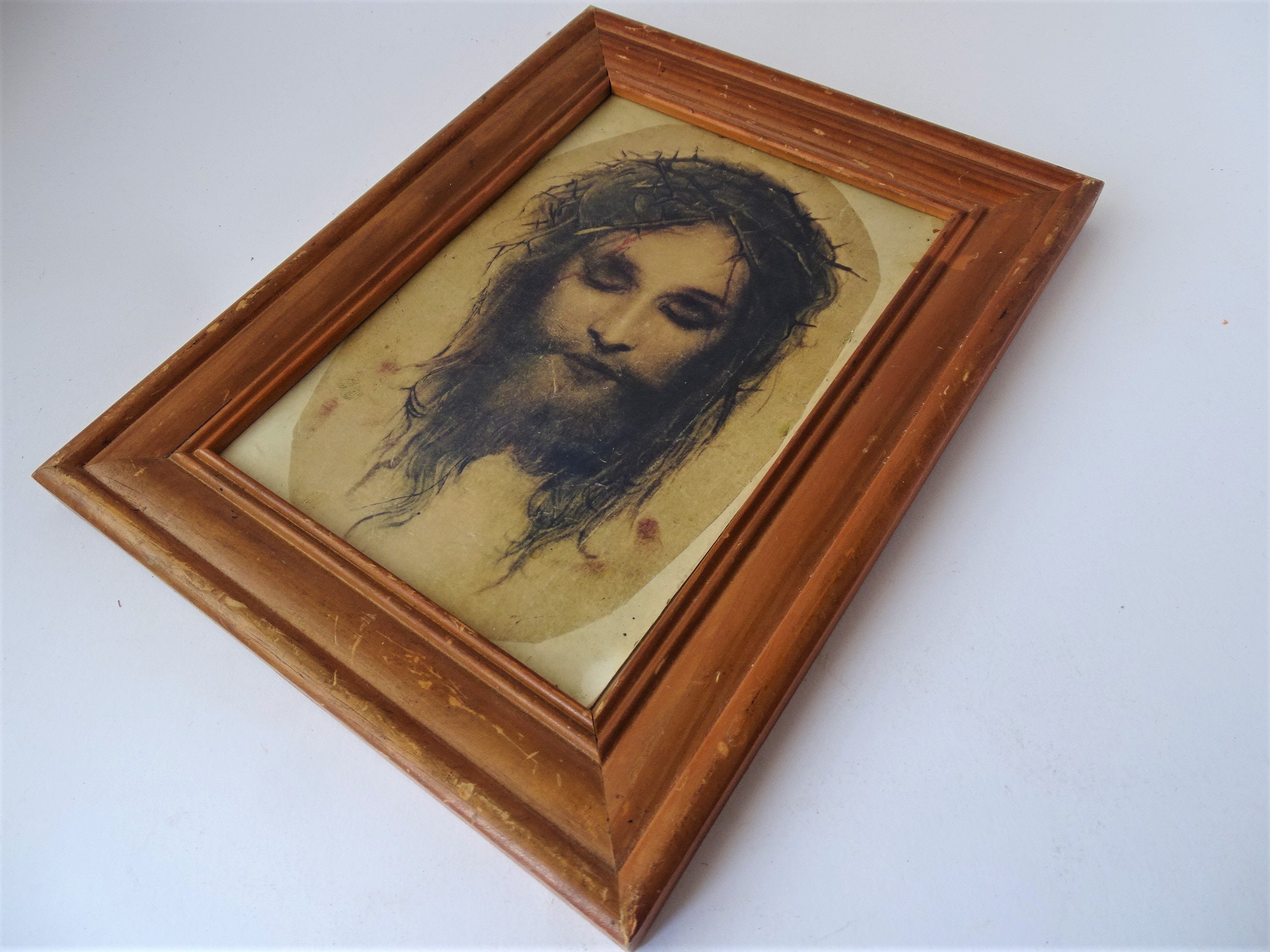 Old Orthodox Paper Icon Face of Jesus Christ in a Frame - Etsy
