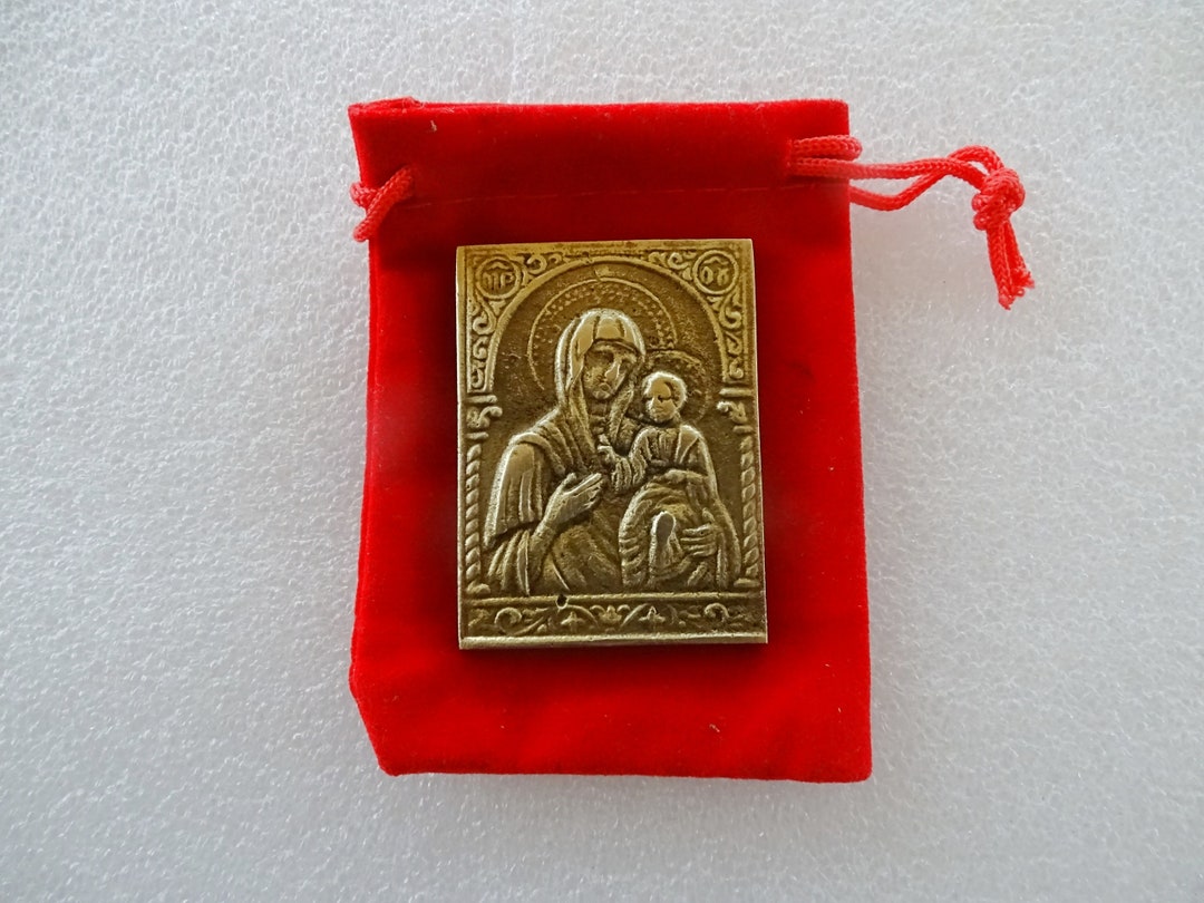 Small Orthodox Bronze Icon of the Virgin and Child GBP - Etsy