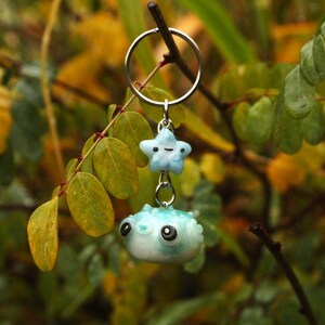 Puffer Fish Keychain Cute Ocean Charm Pal Handmade Gift - Etsy